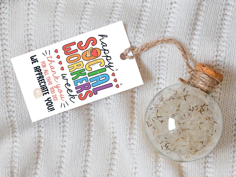 Printable Social Workers Week Gift Tag, Social Workers Day Tag, Social ...