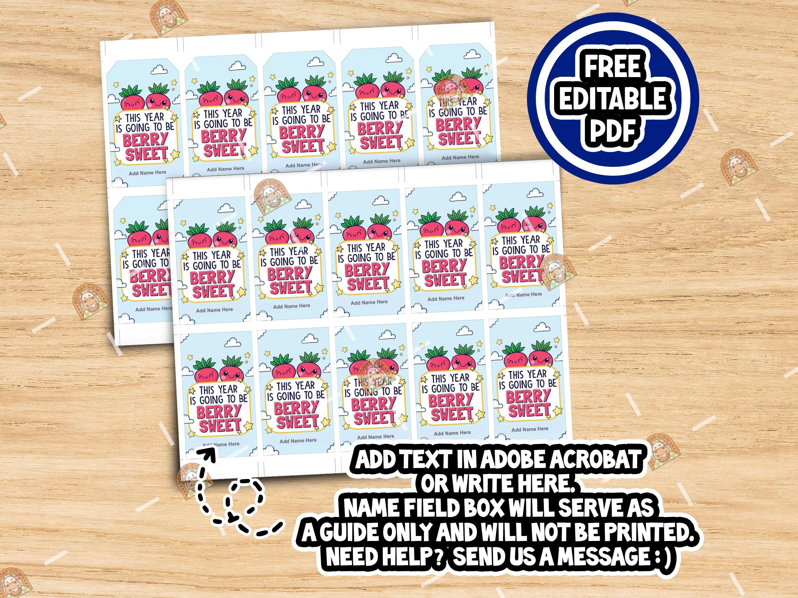 Back to School Printable Candy Labels, Berry Sweet Year Tag for Student ...