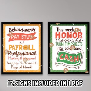 National Payroll Week Signs Printable, Payroll Week Decor, Payroll ...