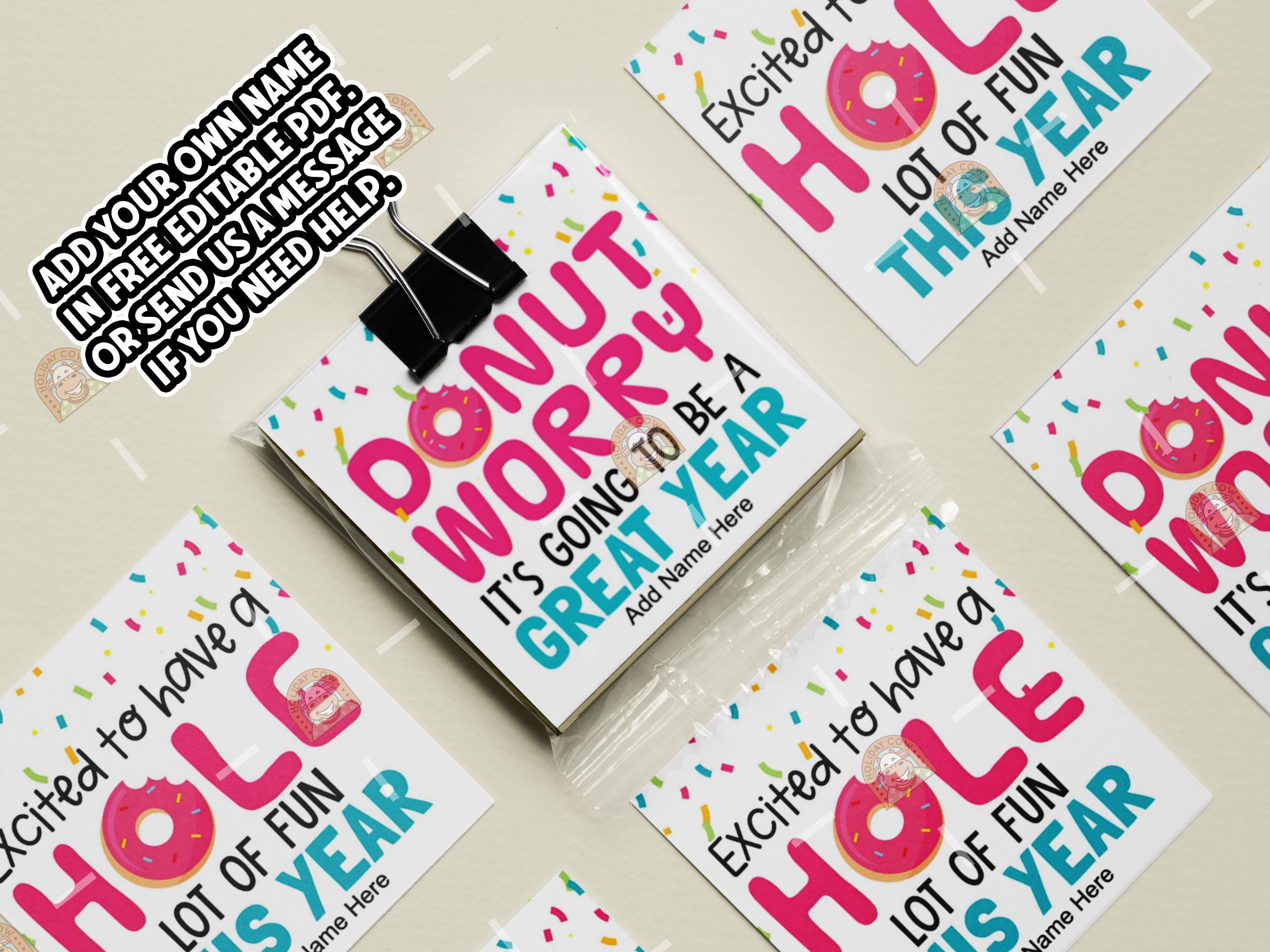 Back to School Tags, Printable Donut Worry Tags, Donut Gift Tag, First ...