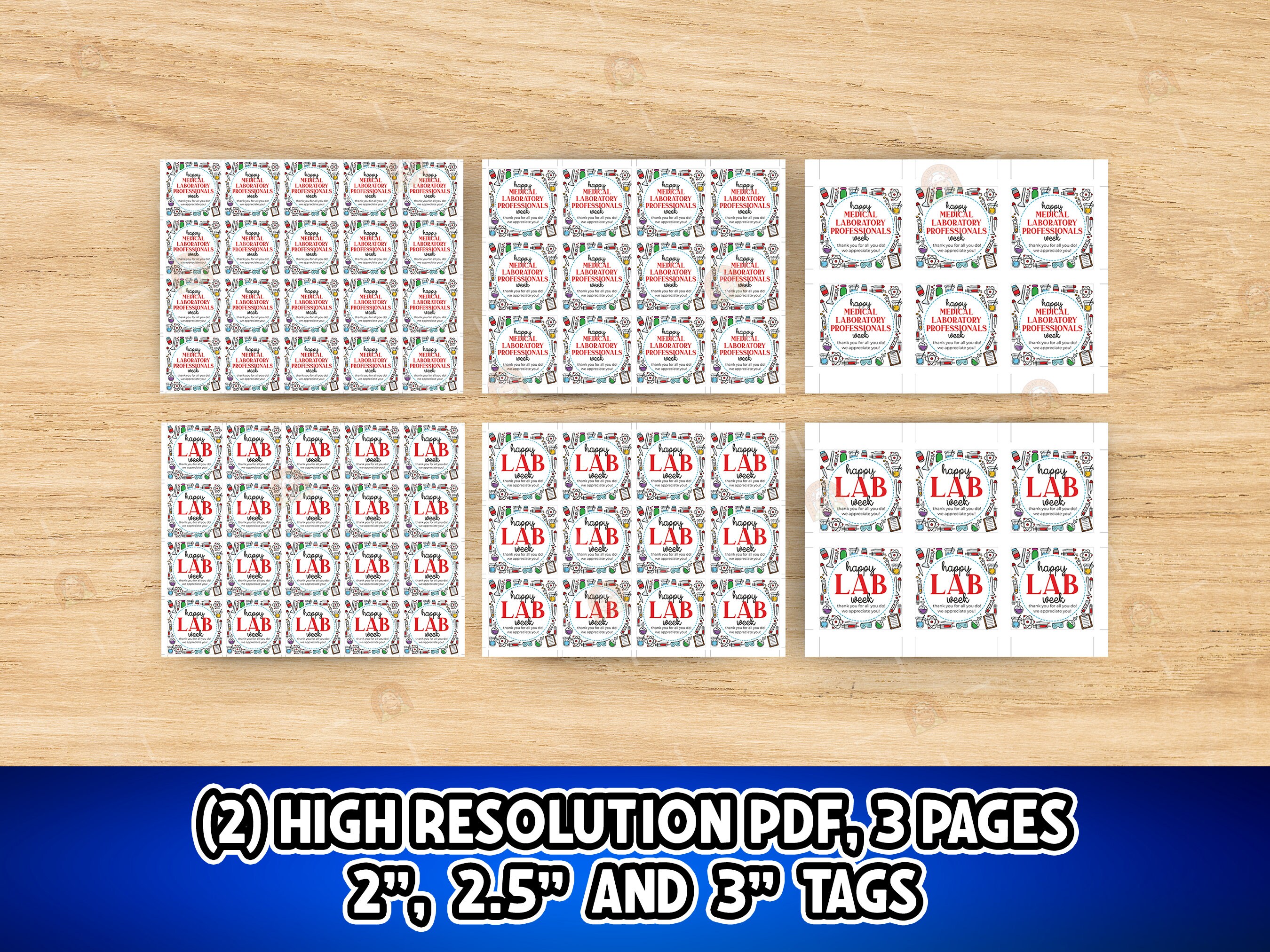 Printable Lab Week Tags, Lab Week Gift Tag, Lab Week Thank You Tags ...