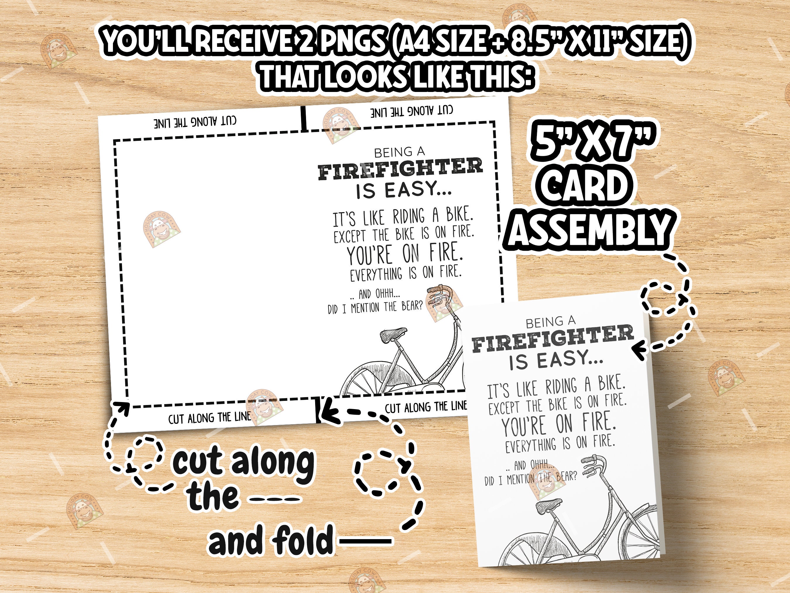 Firefighter Card Printable, Firefighter Gift, International ...