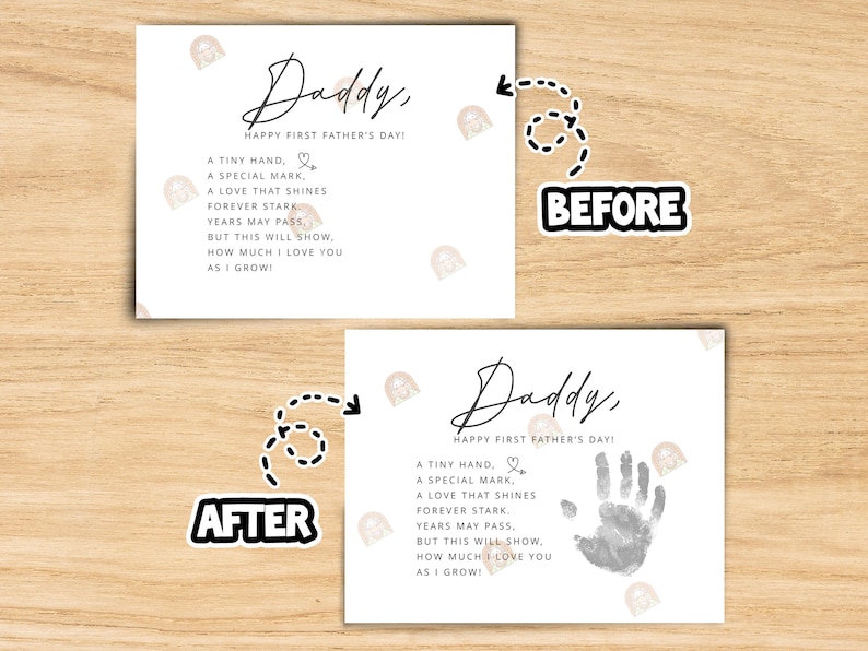 First Father's Day Handprint Art Printable, Daddy Handprint Poem ...