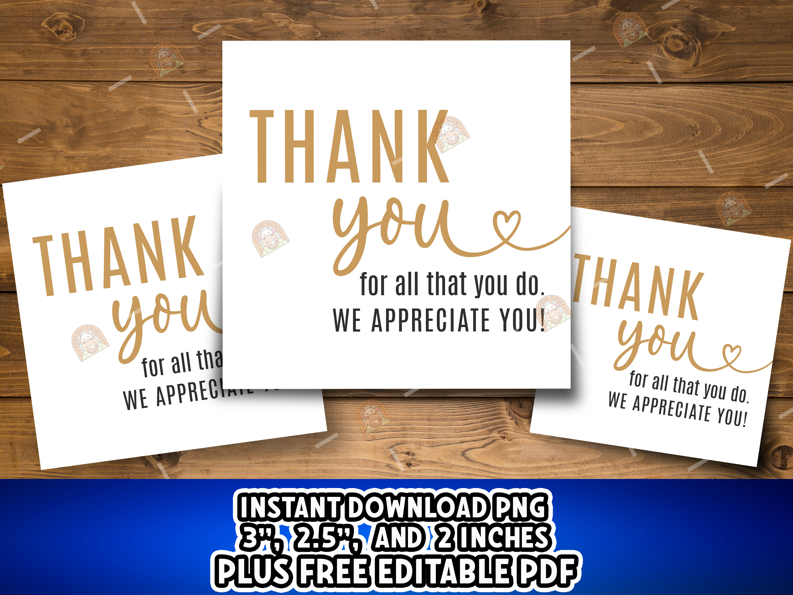 Employee Appreciation Tags Printable, Minimalist Elegant Thank You Tag ...