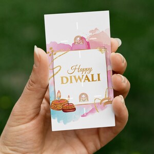 Diwali Tags Printable, Happy Diwali Gift Tag, Pastel Watercolor Diwali ...