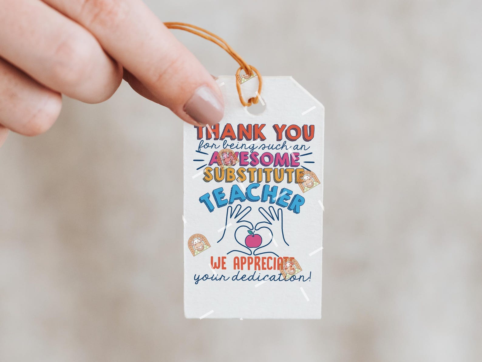 Substitute Teacher Gift Tag Printable, Substitute Teacher Tag ...