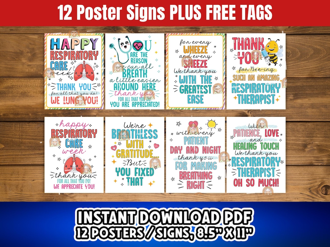 Respiratory Care Week Gift, Respiratory Therapist Thank You Signs ...