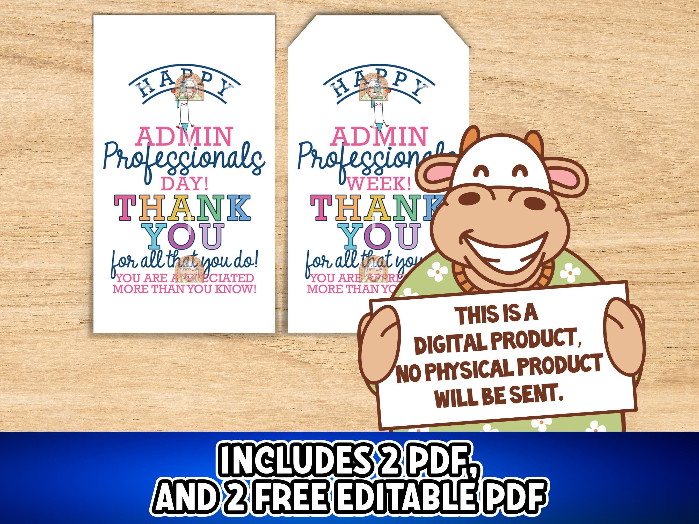 Printable Administrative Professionals Day Tag, Administrative ...
