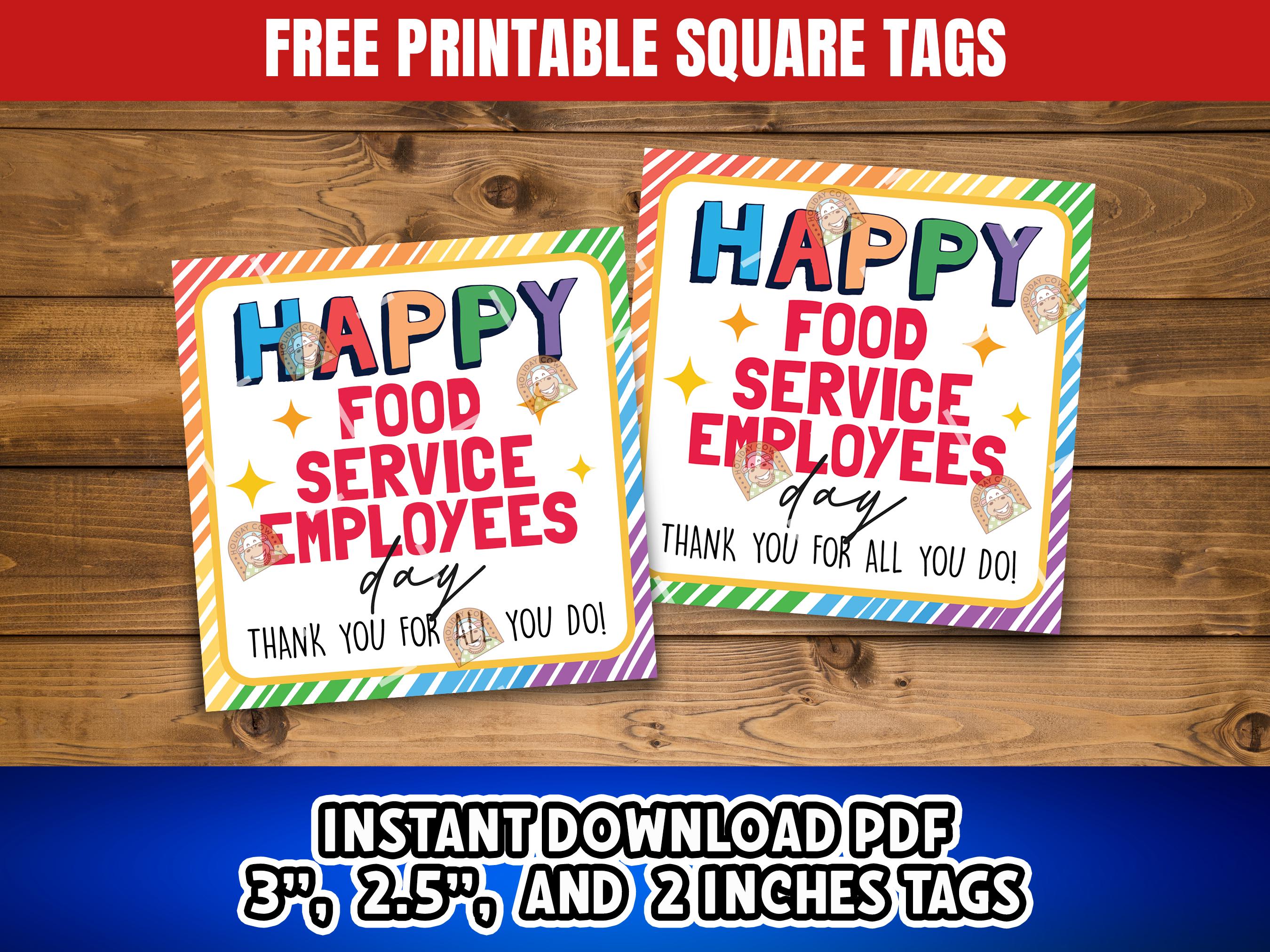 National Food Service Employees Day Signs Printable, Food Service ...