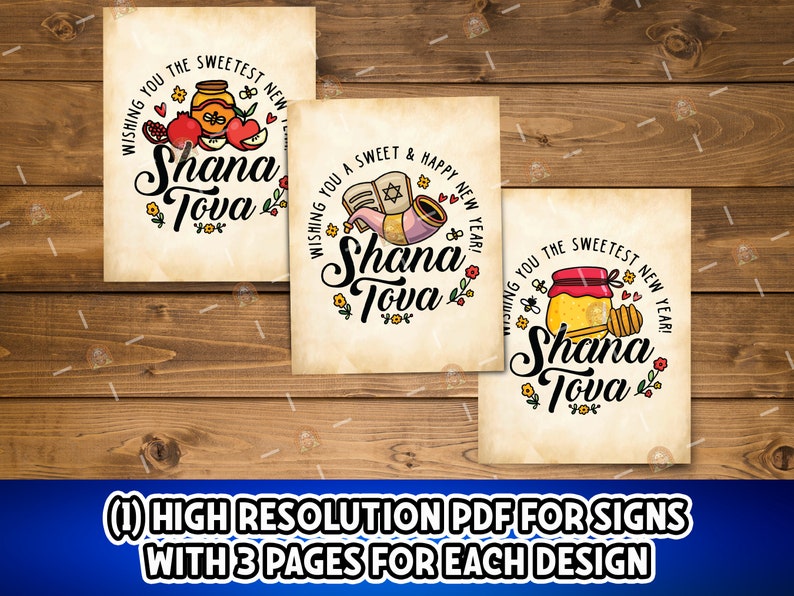 Rosh Hashanah Set, Shana Tova Printable Tags, Rosh Hashanah Gift ...