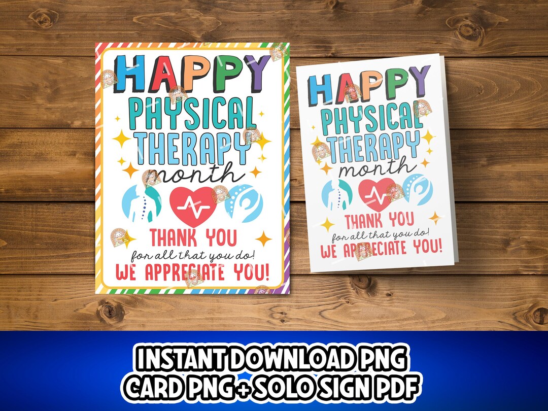 National Physical Therapy Month Card Printable, Physical Therapists ...