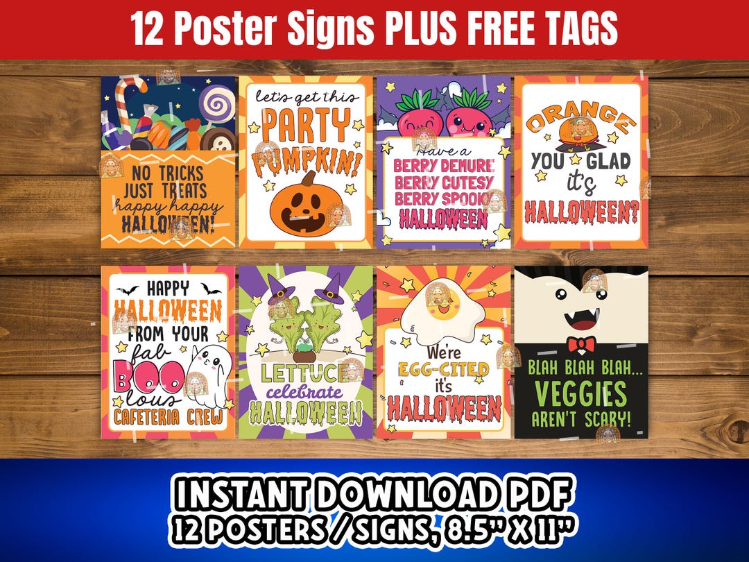 Halloween Cafeteria Sign Printable, Halloween Lunchroom Bulletin Board ...