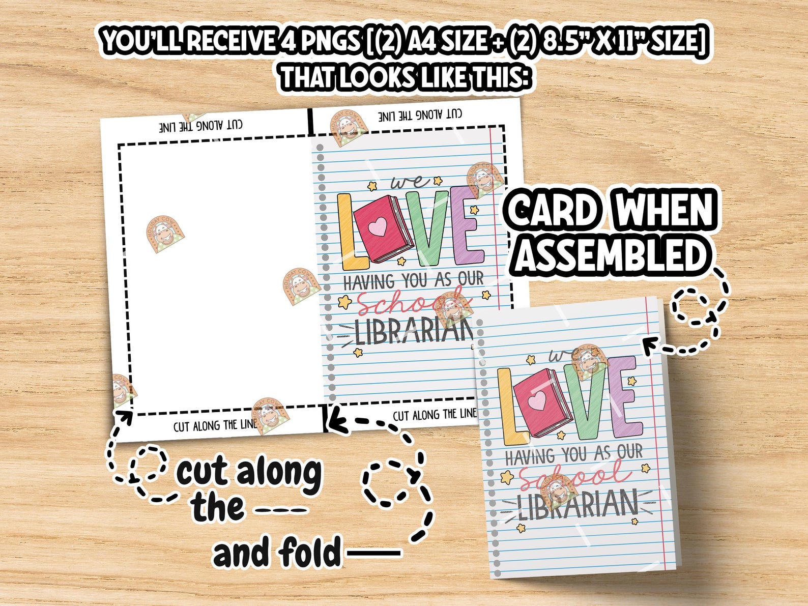 School Librarian Gift, Printable Librarian Card, Librarian Thank You ...