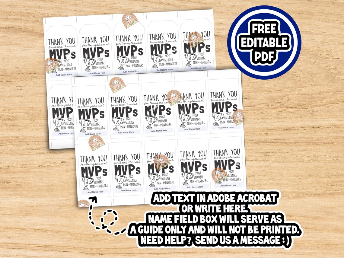 National Rehabilitation Week Gift Tags Printable, Thank You ...