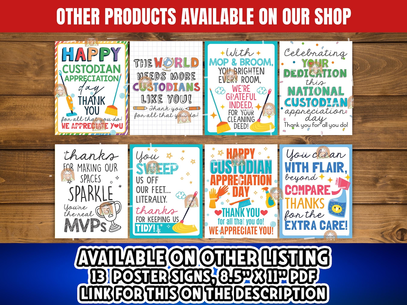 Custodian Day Card Printable, Custodian Appreciation Gift, Thank You ...