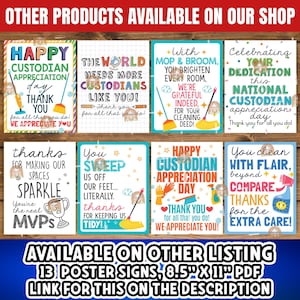 Custodian Day Card Printable, Custodian Appreciation Gift, Thank You ...