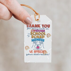 School Board Member Gift Tag, Printable School Board Recognition Month ...
