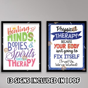 Physical Therapy Day Signs Bundle Printable, Physical Therapists Gifts ...