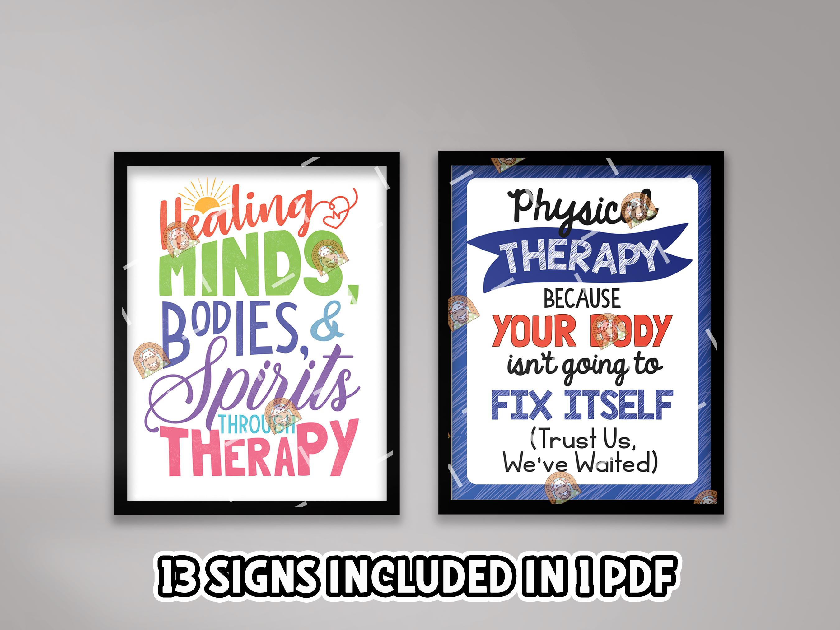 Physical Therapy Day Signs Bundle Printable, Physical Therapists Gifts ...