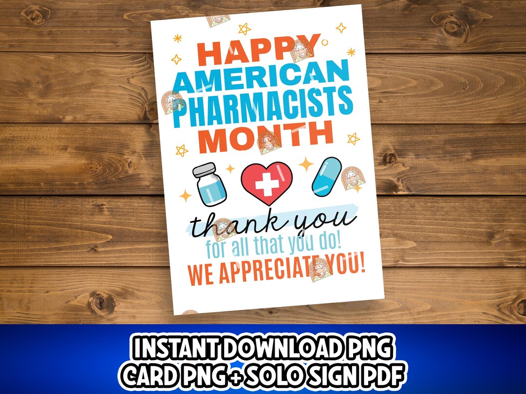 American Pharmacists Month Card Printable, Pharmacist Month Gift ...