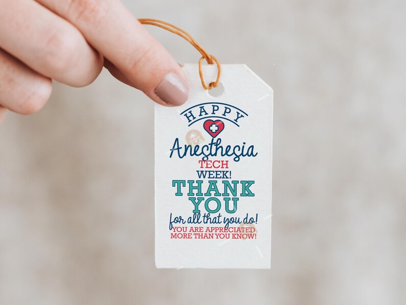 Anesthesia Tech Gift Tag Printable, Anesthesia Tech Week Tag ...