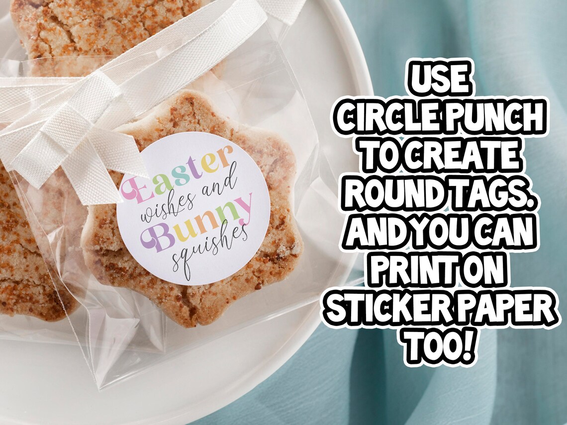 Easter Wishes and Bunny Squishes, Minimalist Easter Tag Printable ...