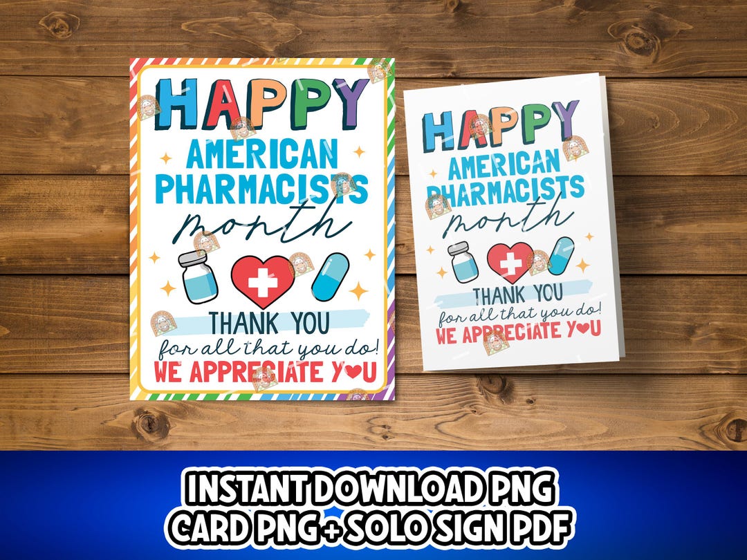 American Pharmacists Month Card Printable, Pharmacist Month Gift ...