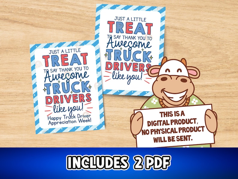 Truck Driver Appreciation Week Printable, Truck Driver Gift for Truck ...