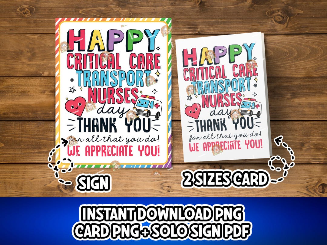 Critical Care Transport Nurses Day Gift, Printable Critical Care ...
