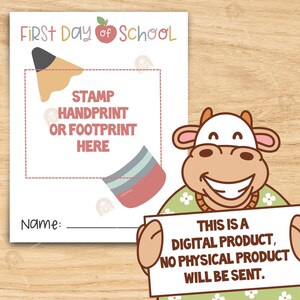 First Day of School Handprint Art Printable, Back to School Handprint ...