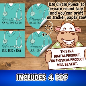 Doctor's Day Tag Printable, Doctor Appreciation Tags, National Doctor's ...