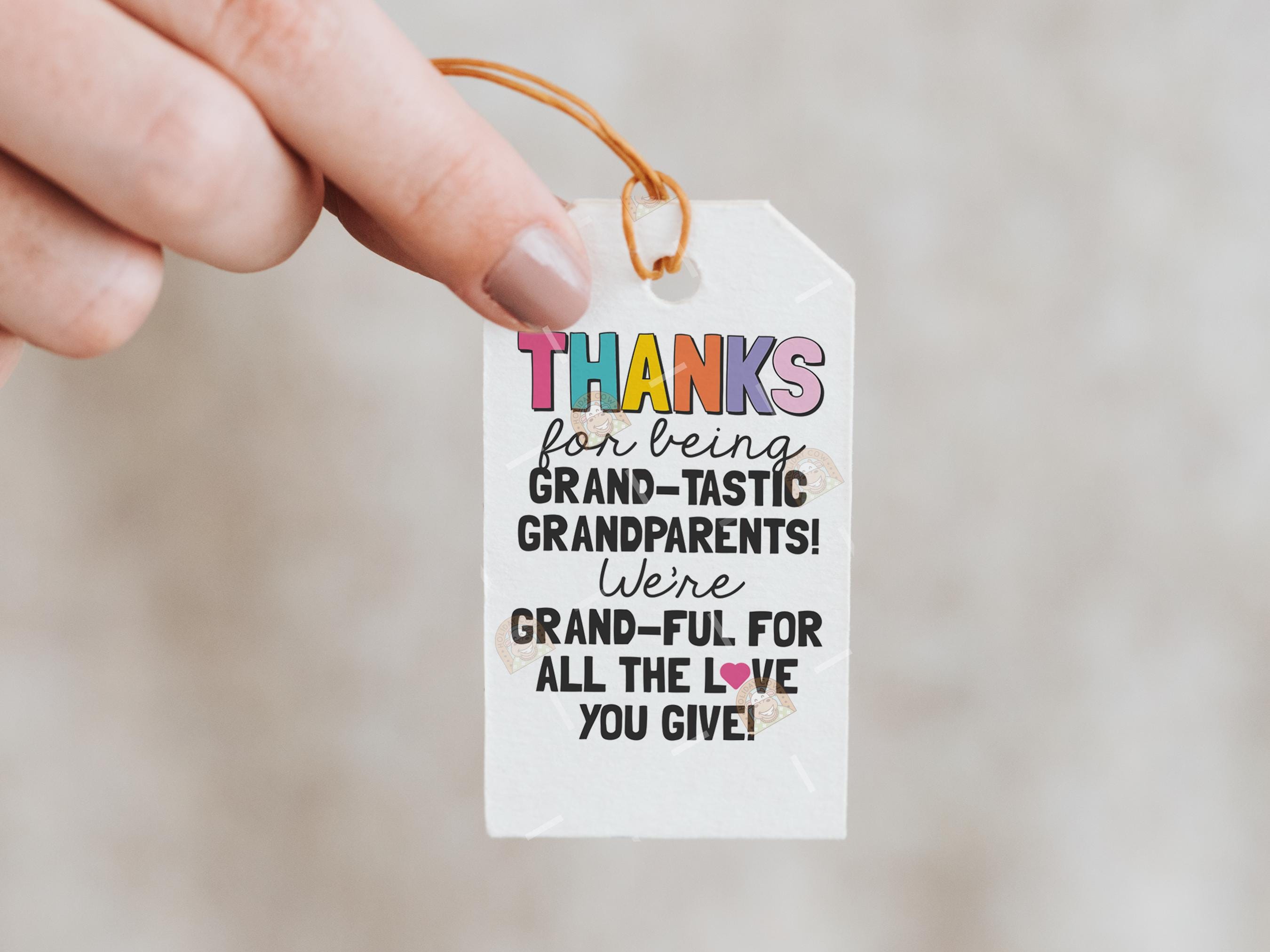 Grandparents Day Gift Tag Printable, Thank You Grandparents Gift Tag ...