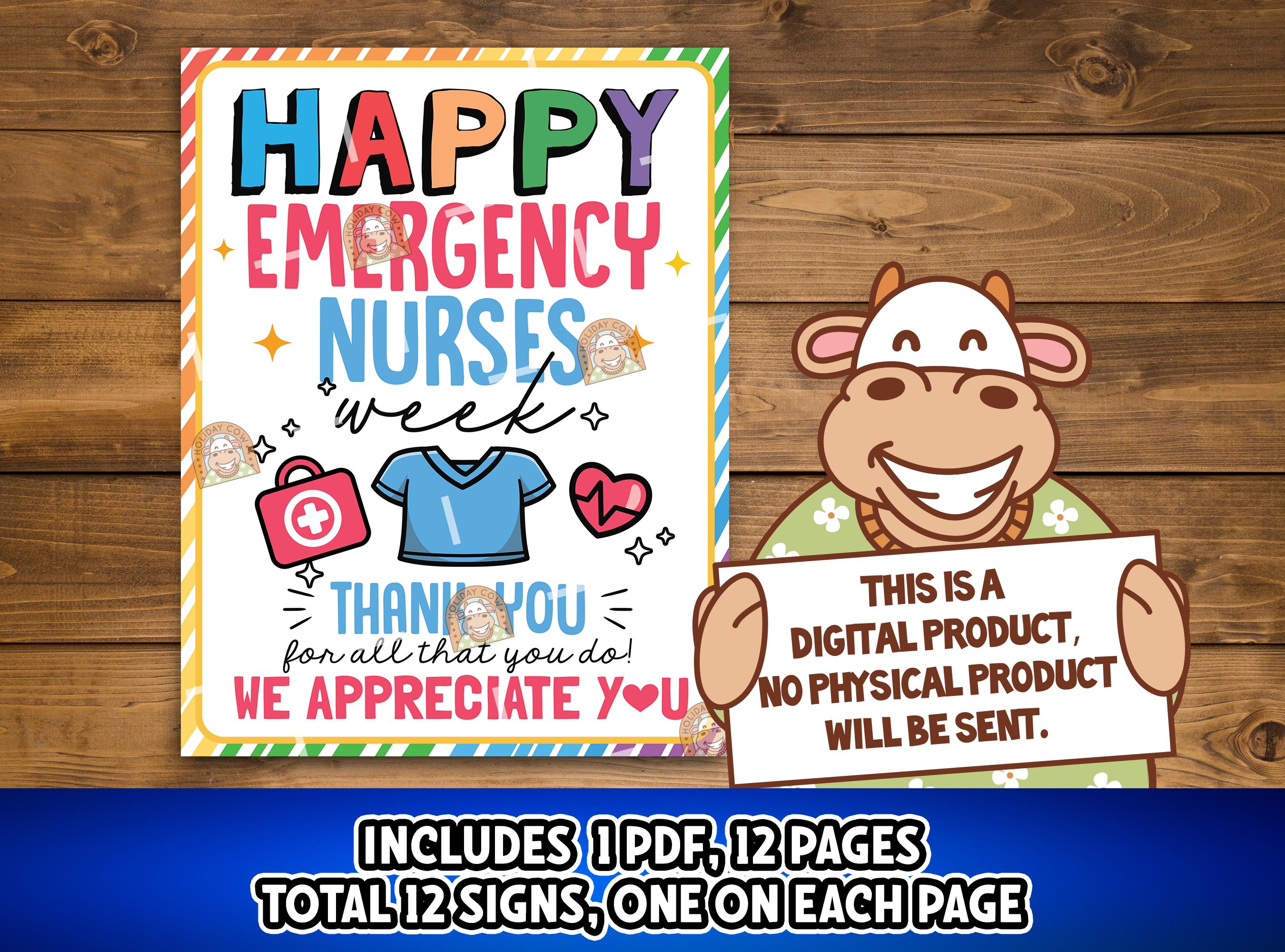 Emergency Nurses Week Signs Printable, Emergency Nurses Week Gift, ER ...