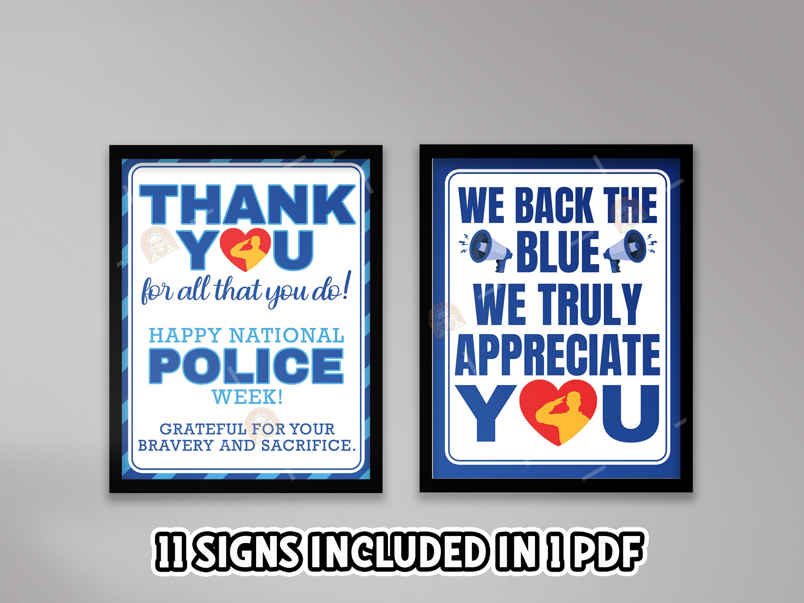 Police Week Sign Printable Bundle, National Police Officers Week ...
