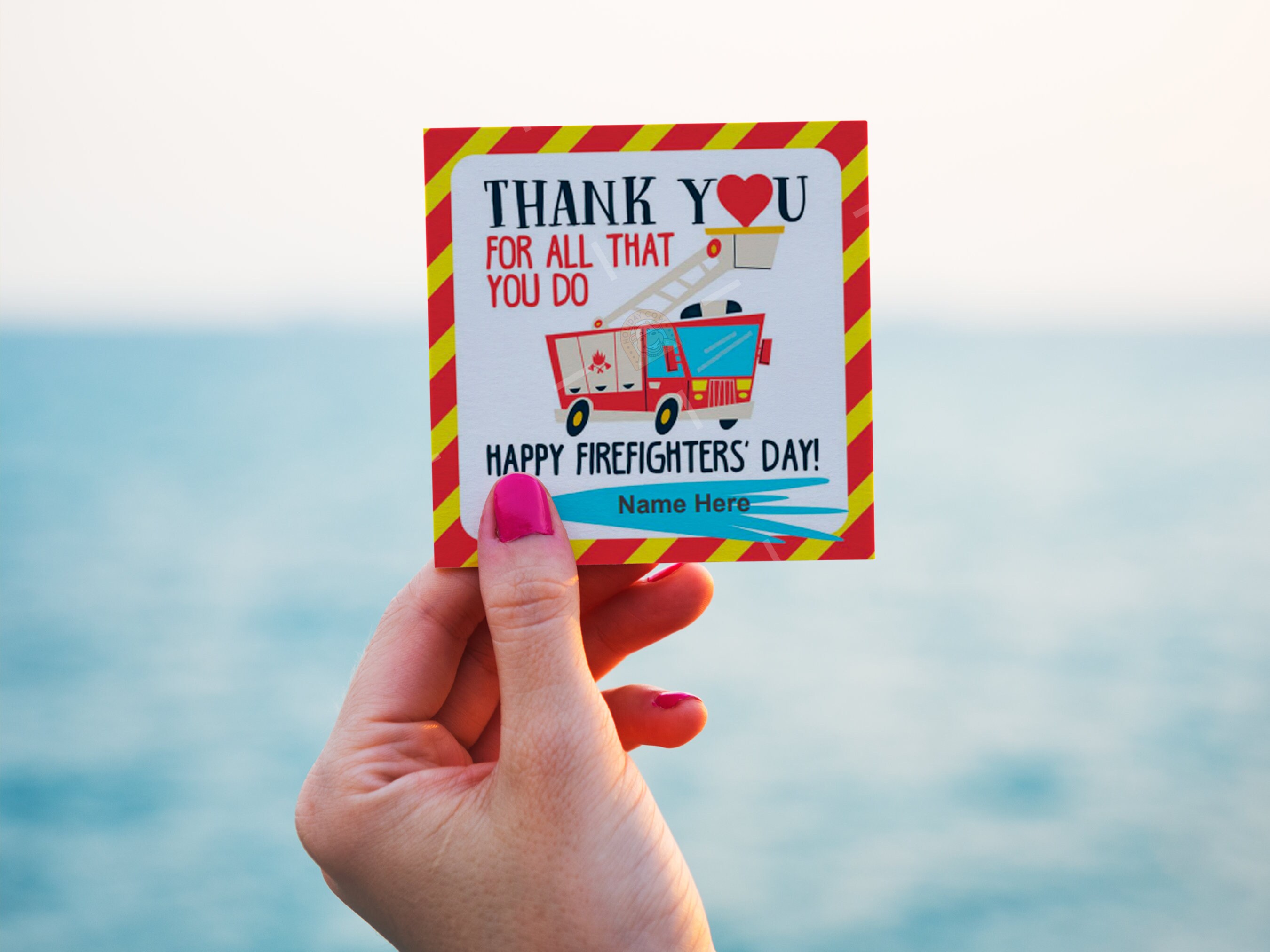 Firefighter Day Gift Tags Printable, Firefighter Appreciation Tags ...