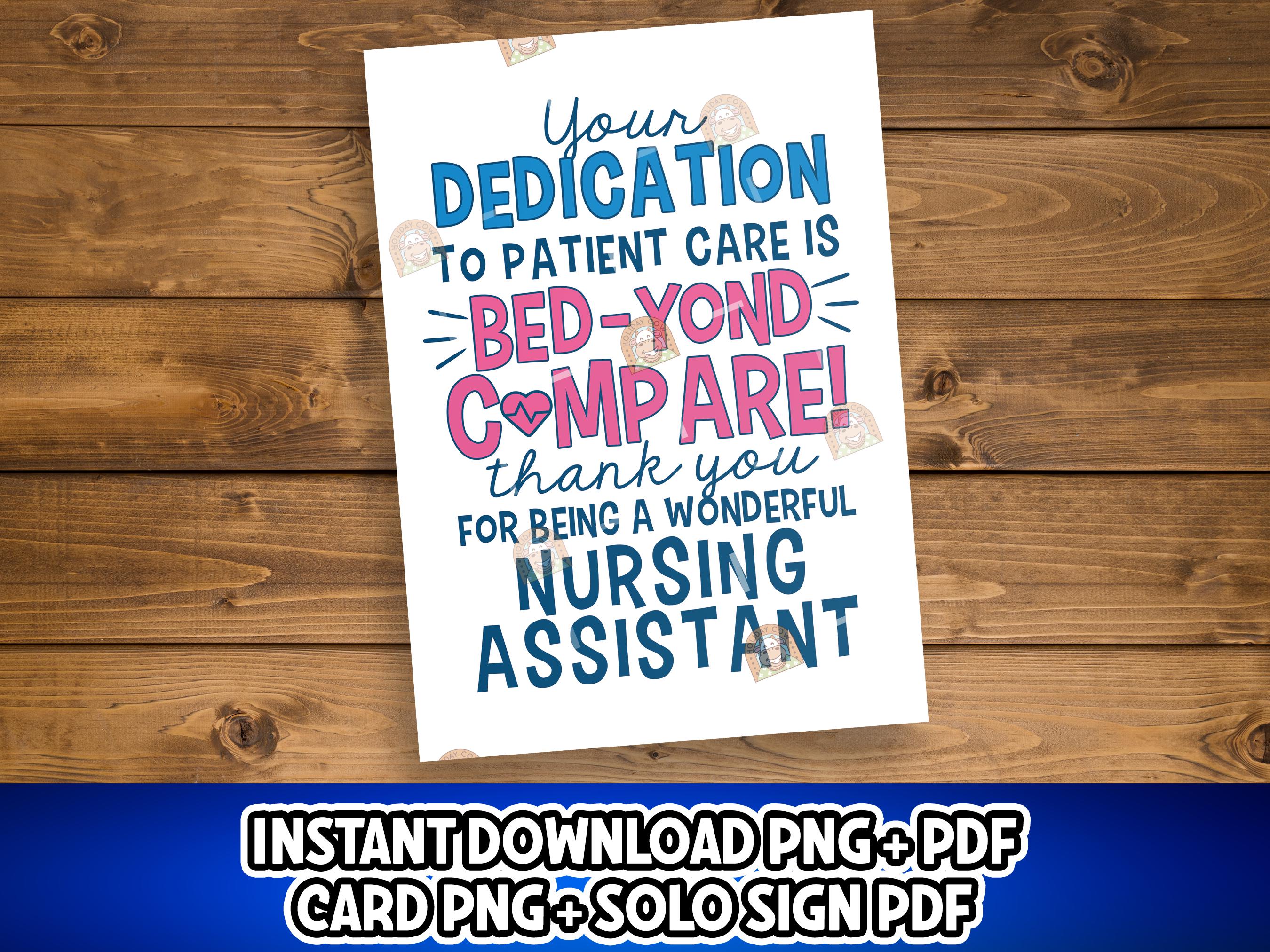Nursing Assistant Gift, Printable CNA Week Card, CNA Week Sign, Thank ...
