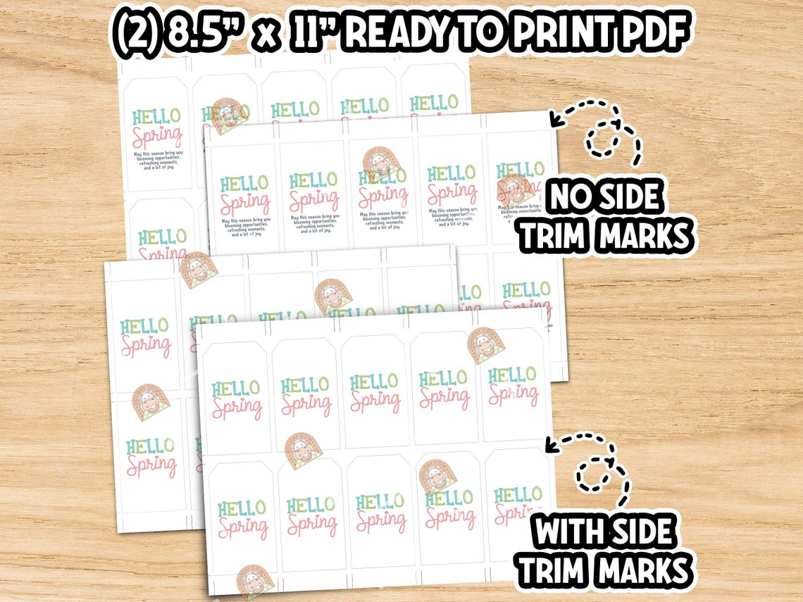 Spring Cookie Tag Printable, Hello Spring Tag, Cute Hello Spring Favor ...
