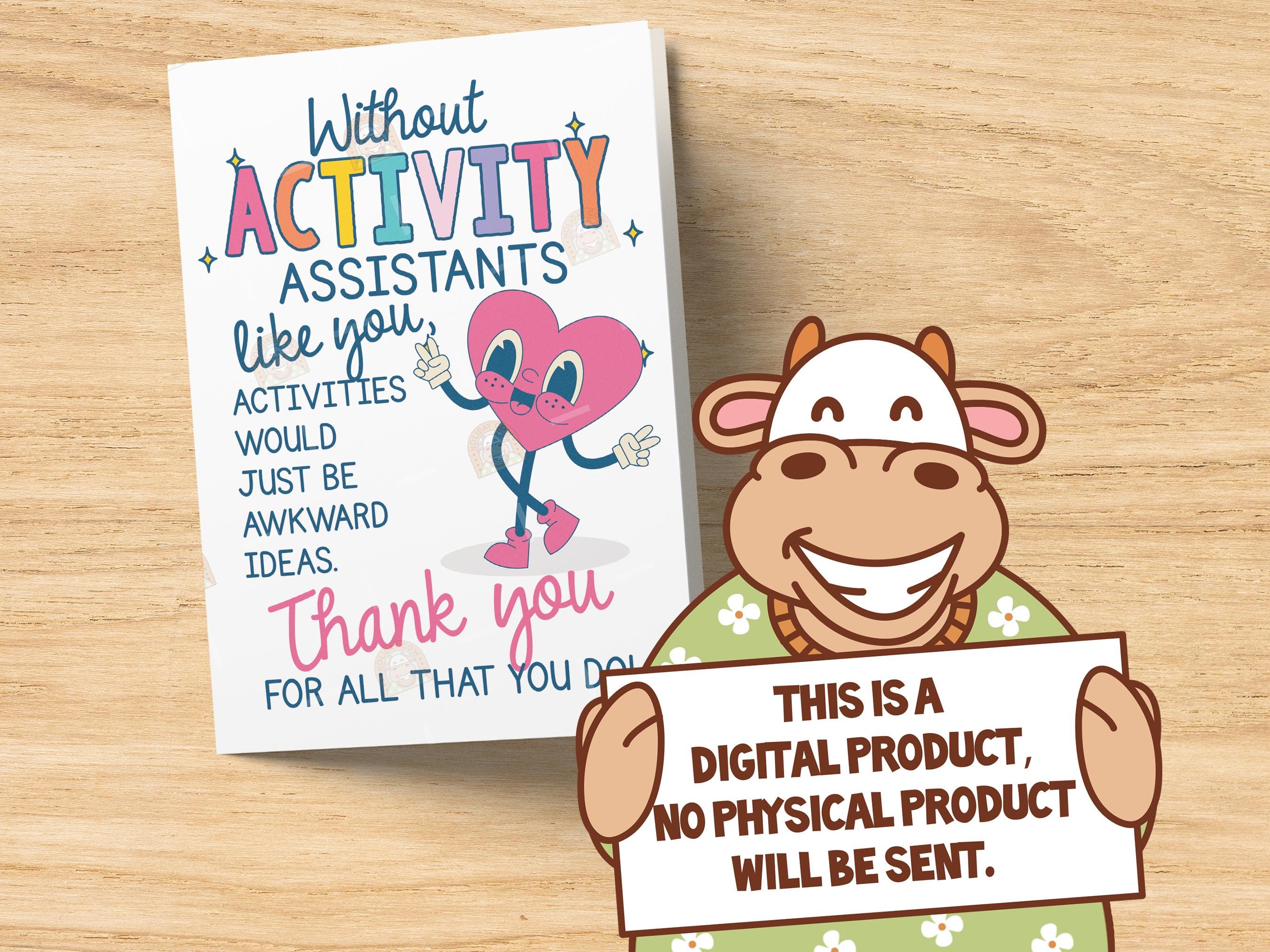 Activity Assistants Gift, Printable Activity Professionals Week , Thank ...