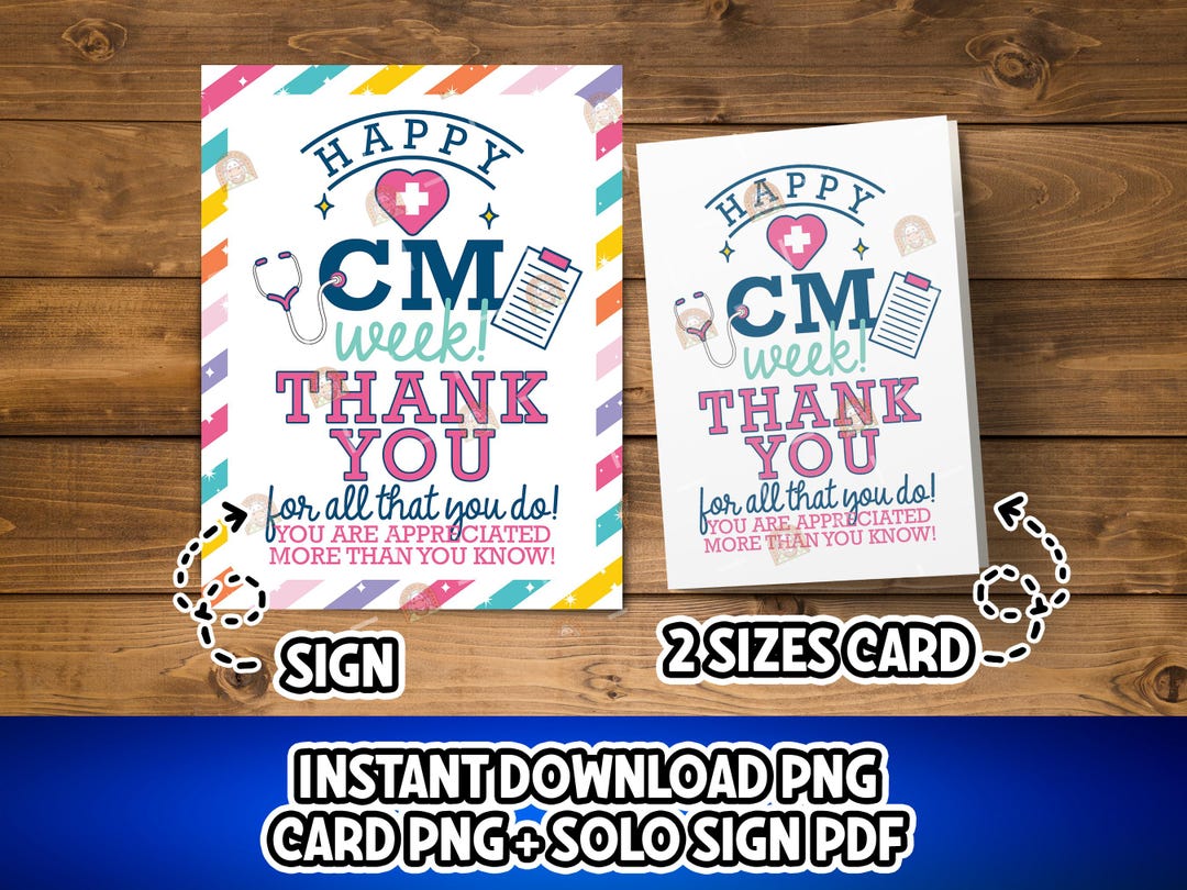 CM Week Sign, Case Manager Gift, Printable CM Week Gift, Case ...
