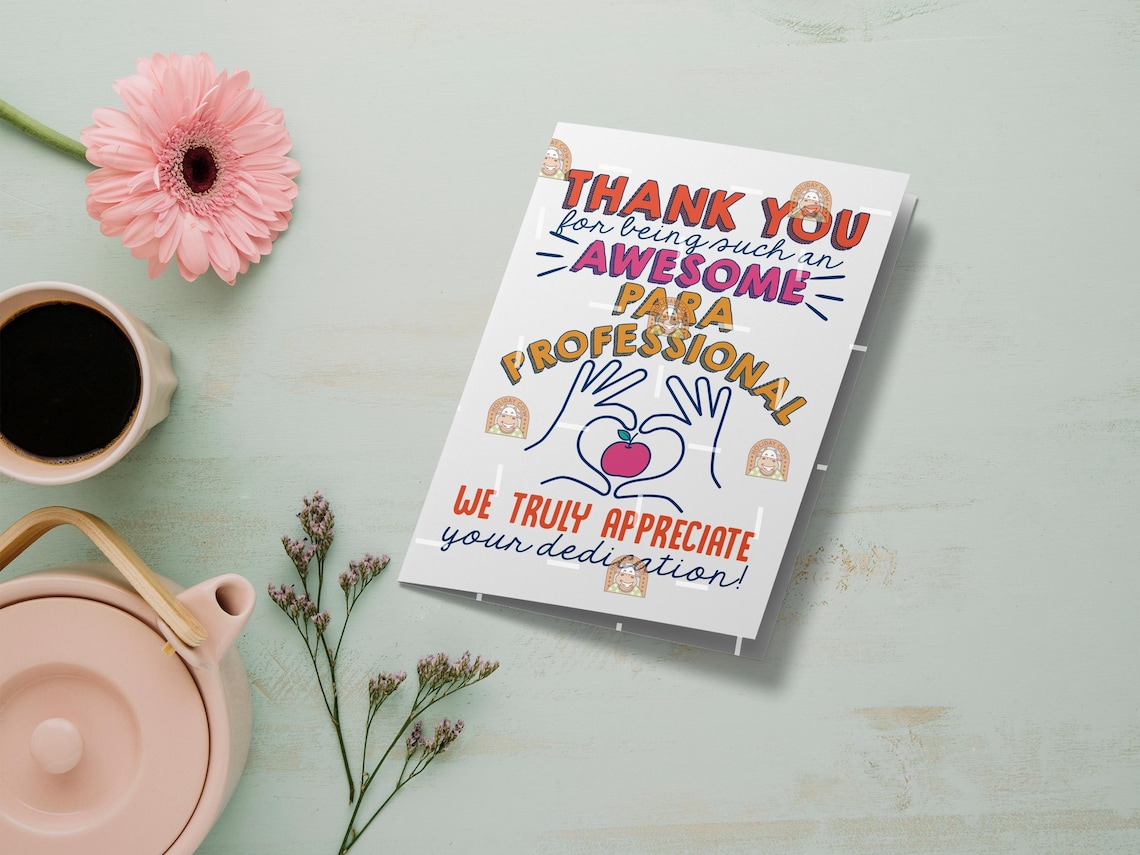 Paraprofessional Gift, Thank You Paraprofessional Card, Para ...
