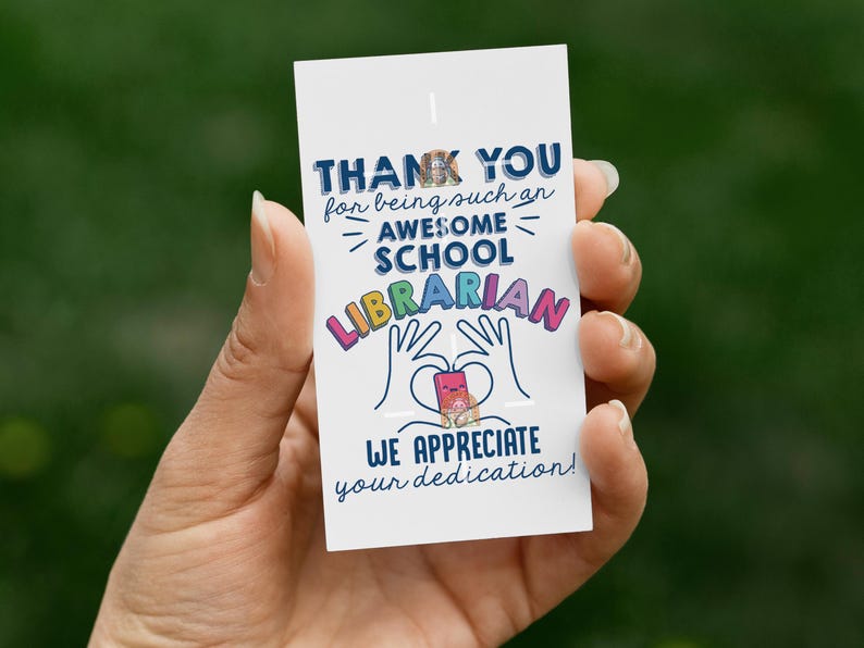 Librarian Gift Tag Printable, Librarian Tag, Librarian Thank You ...