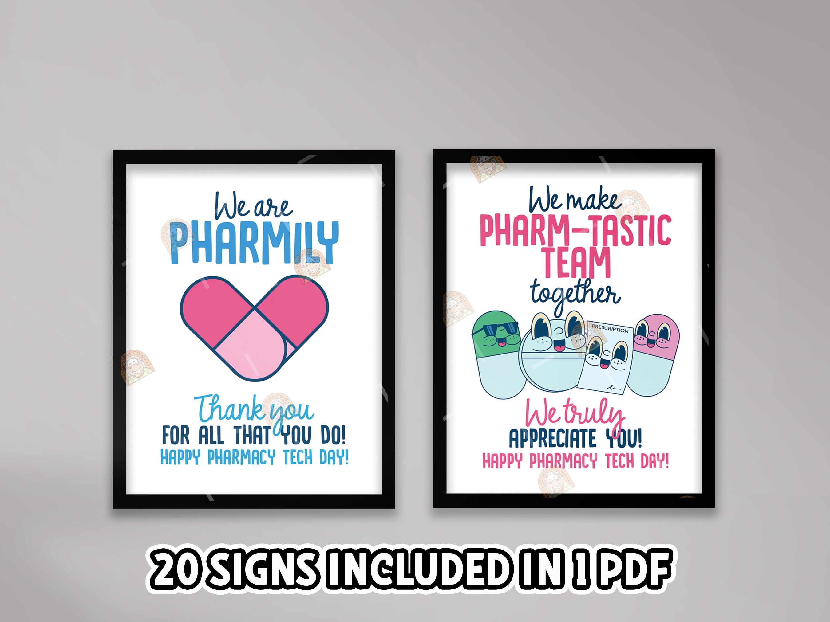 Pharmacy Tech Day Signs Printable, Pharmacy Technician Day Gift, Thank ...