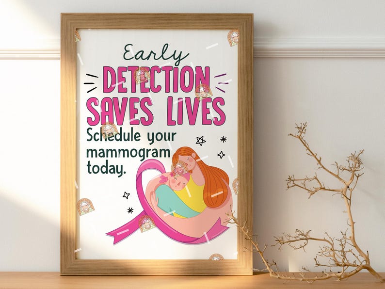 National Mammography Day Sign Printable, Thank You Mammogram Awareness ...