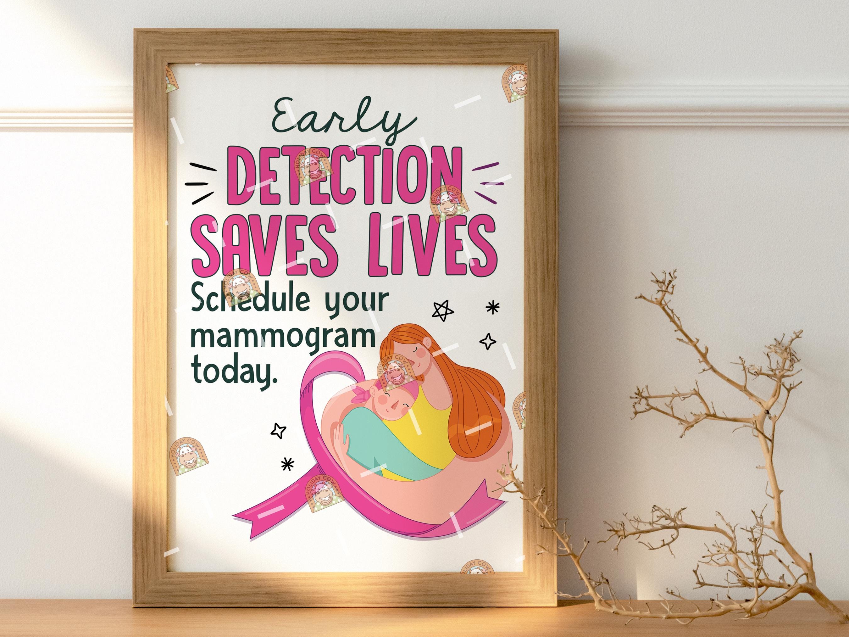 National Mammography Day Sign Printable, Thank You Mammogram Awareness ...
