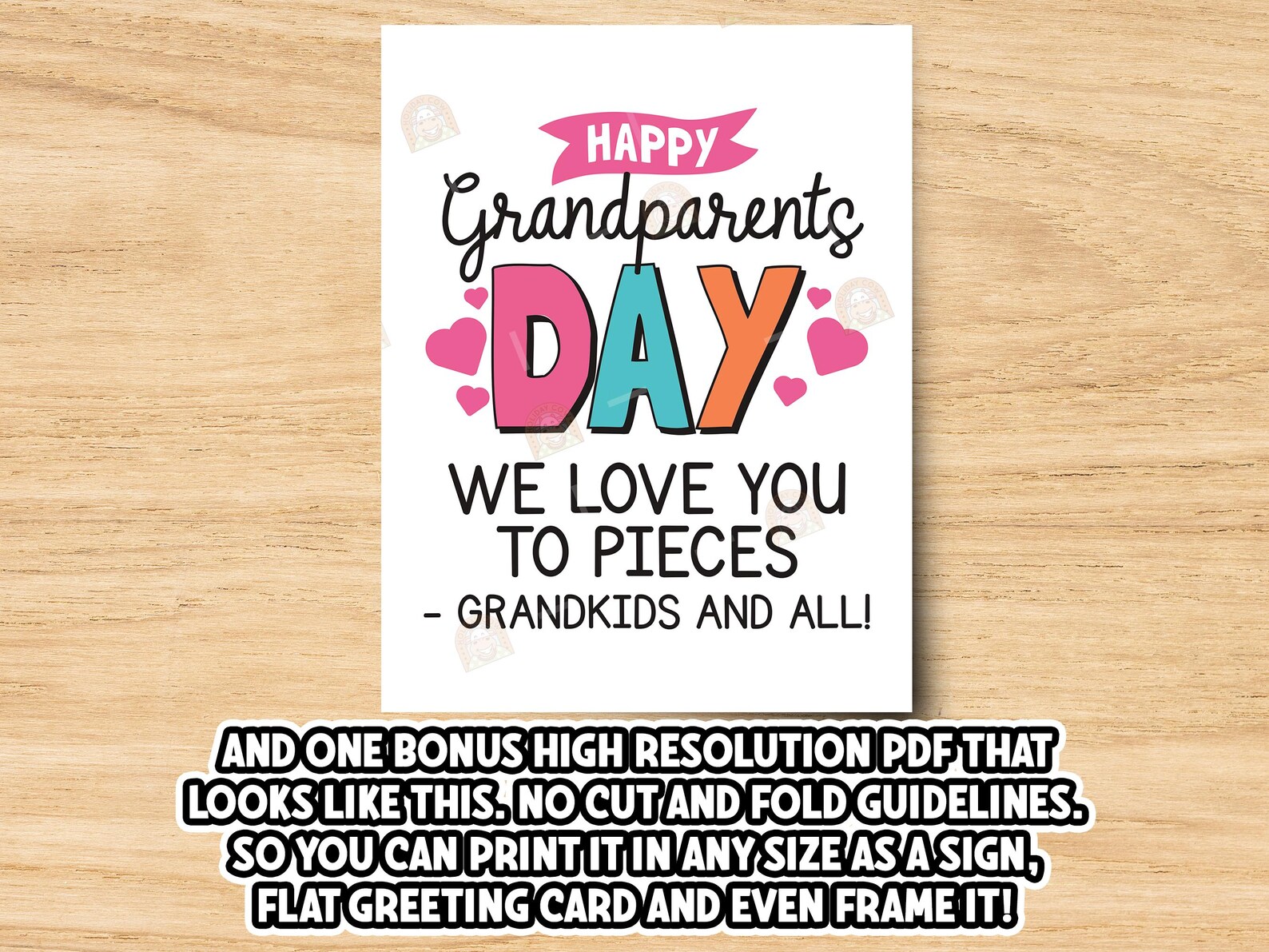 Happy Grandparents Day Sign Printable, We Love Our Grandparents Gift ...