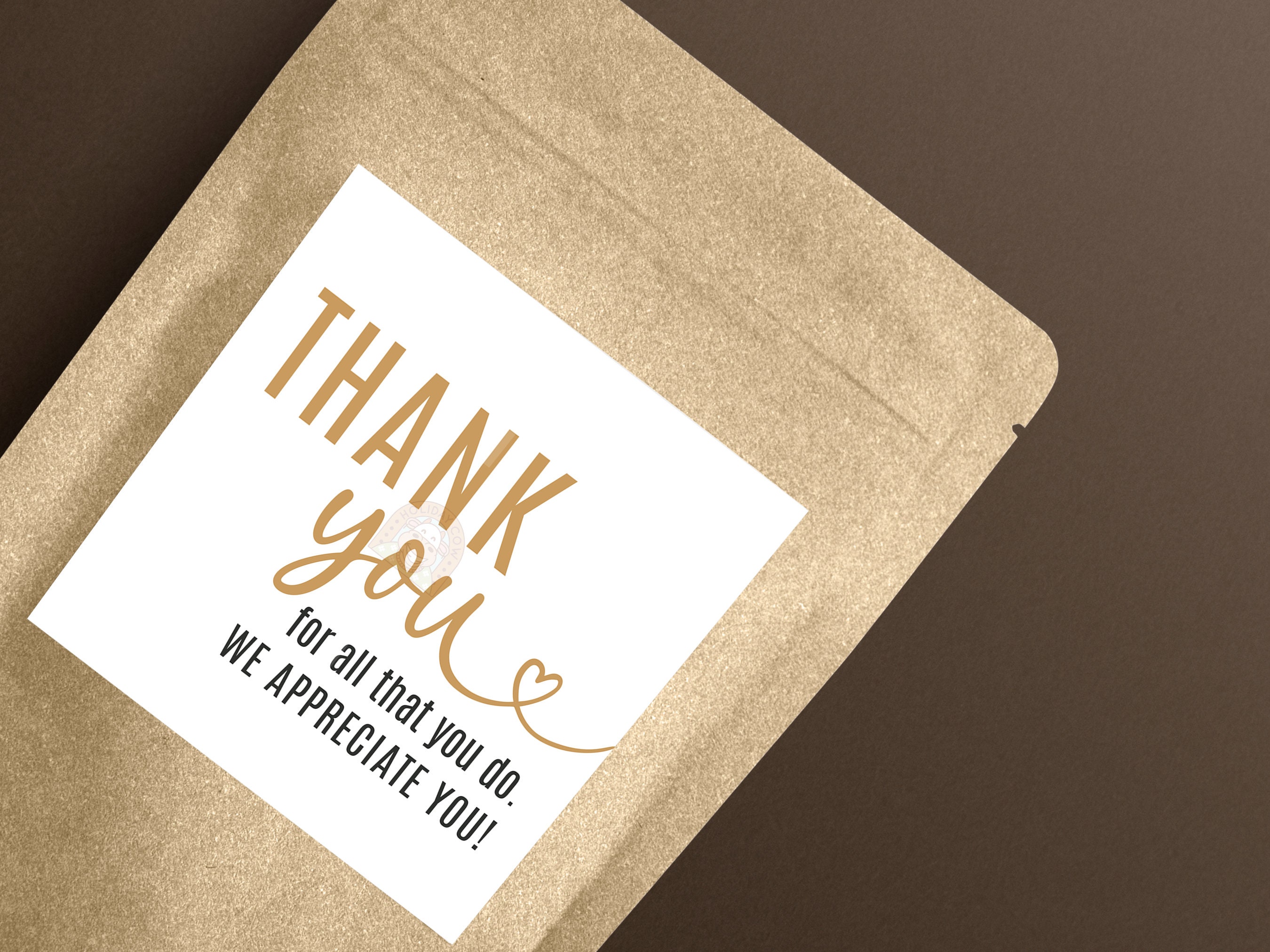Employee Appreciation Tags Printable, Minimalist Elegant Thank You Tag ...
