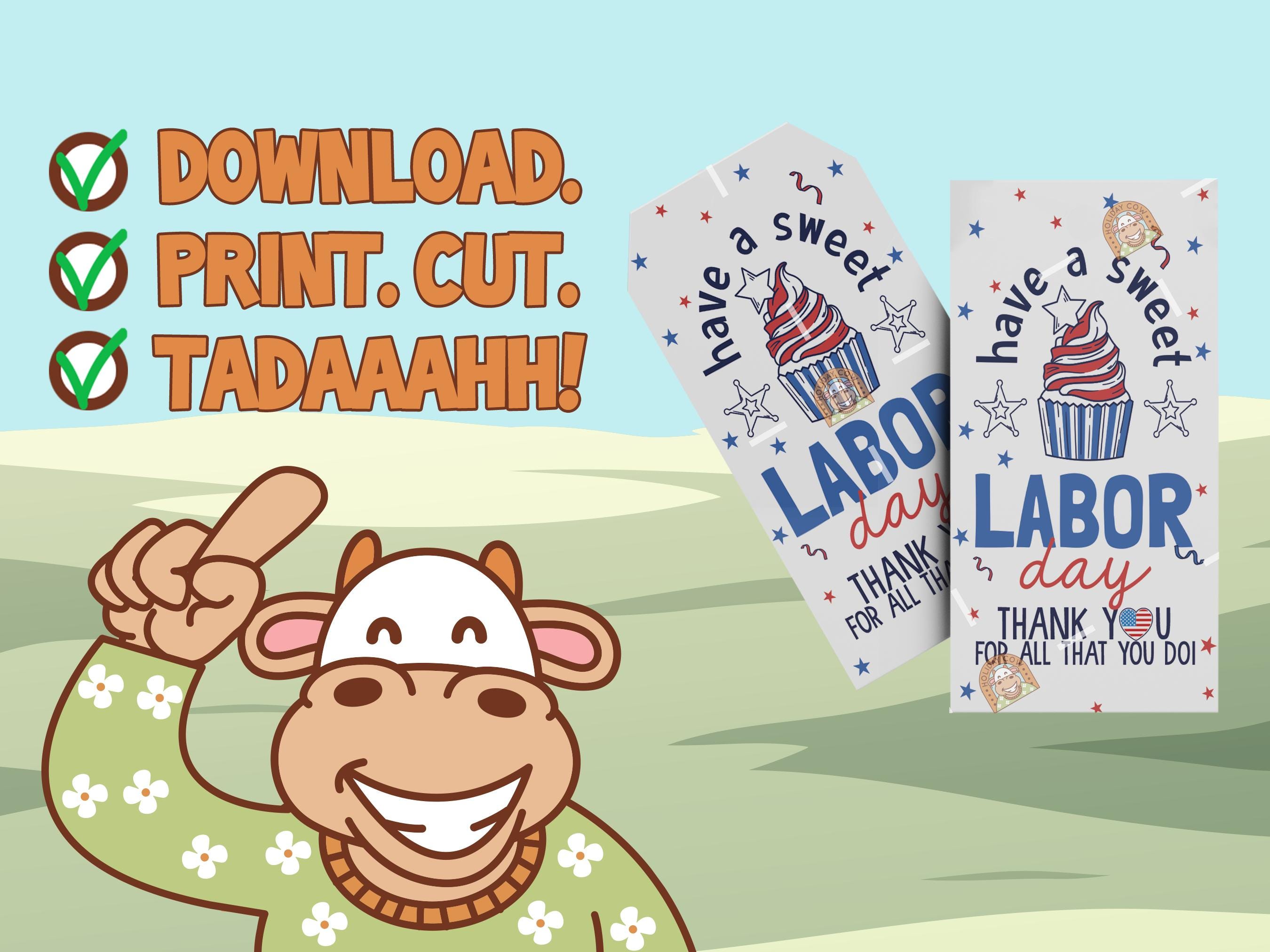 Labor Day Tag, Happy Labor Day Printable Tags, Labor Day Gift Tags ...