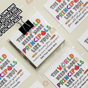 Principal Appreciation Tag, School Principal Gift Tag Printable ...