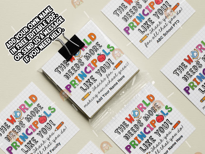 Principal Appreciation Tag, School Principal Gift Tag Printable ...