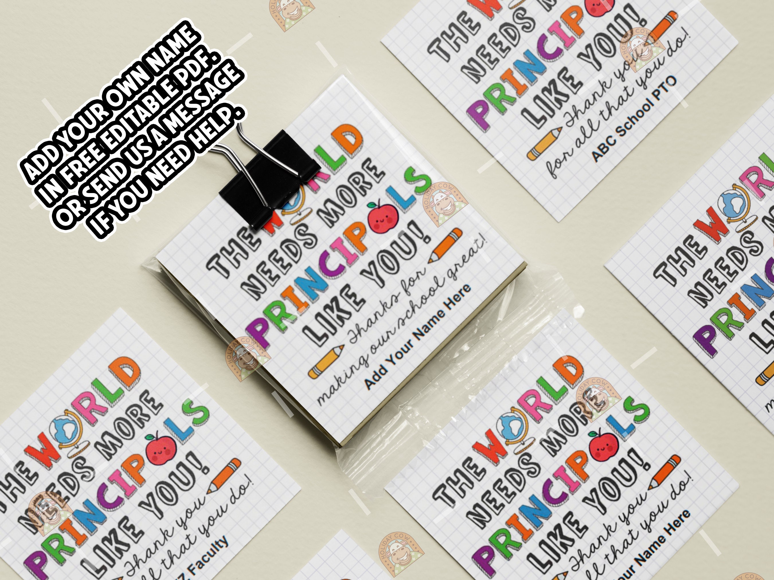 Principal Appreciation Tag, School Principal Gift Tag Printable ...